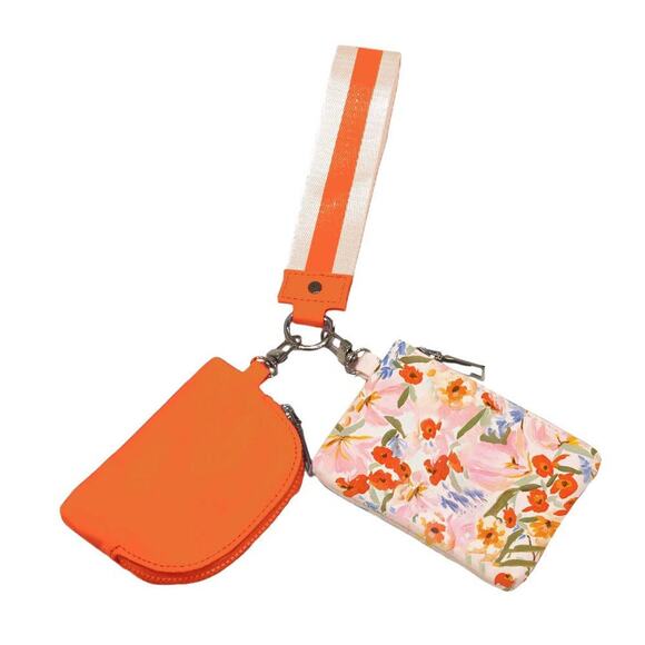 Pretty Simple | Bags | Summer Spritz Nylon Dual Pouch Wristlet Mango ...